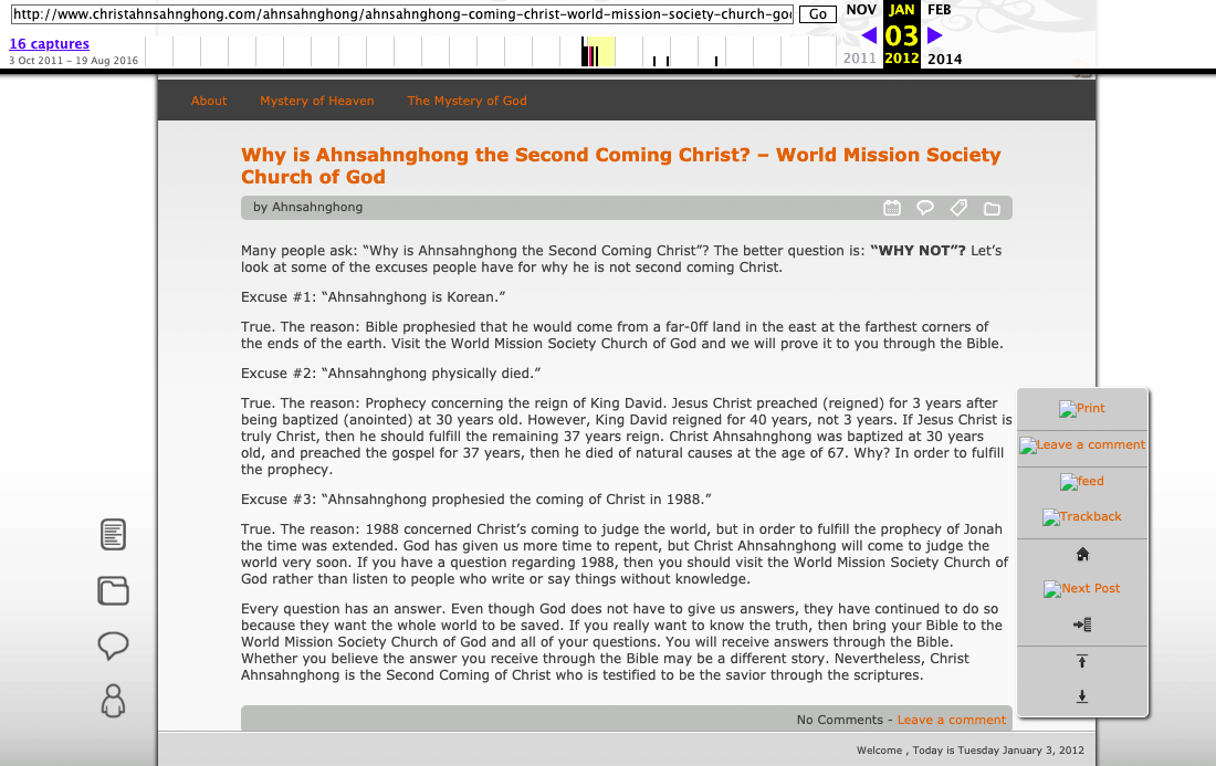 Ahn Sang Hong Predicts Christ's Return in 1988 - Examining the World ...